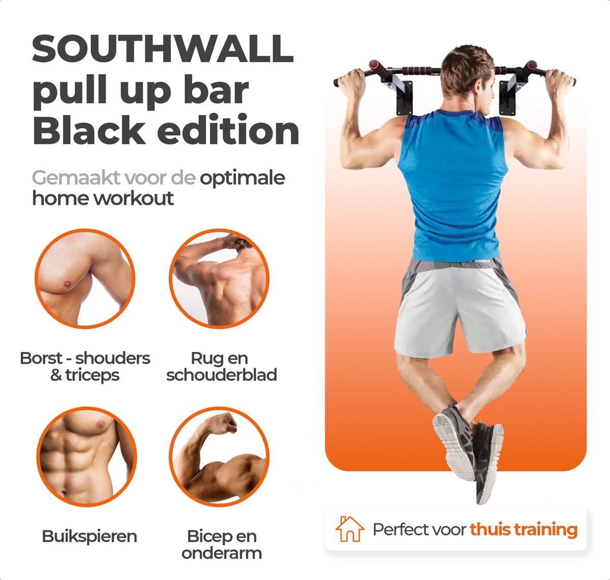 SOUTHWALL Pull Up Bar PRO – Optrekstang Wandmontage – Pull Up Station ...