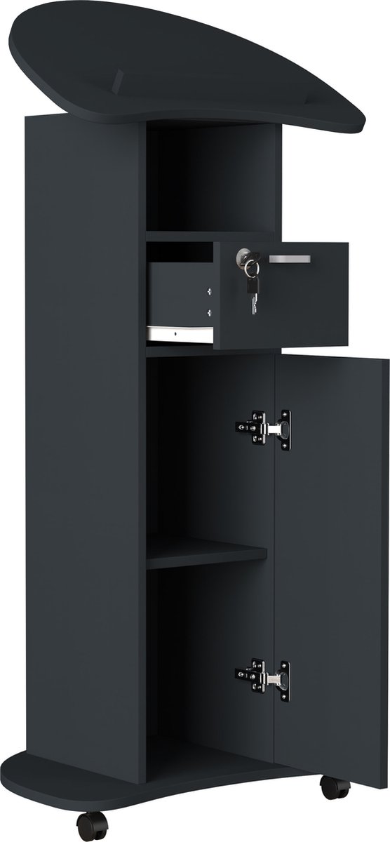 VCM Houten Staand Bureau Lessenaar Mobiele Staande Tafel Rolbare Wielen ...