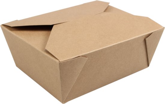 Biodore Bak - Kraft/PLA - maaltijdbox - 140x171x65mm - bruin ...