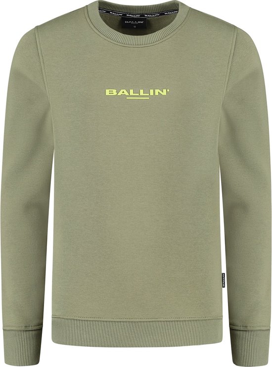 Ballin Amsterdam - Jongens Slim Fit Sweater - Groen - Maat 116 | bol.com
