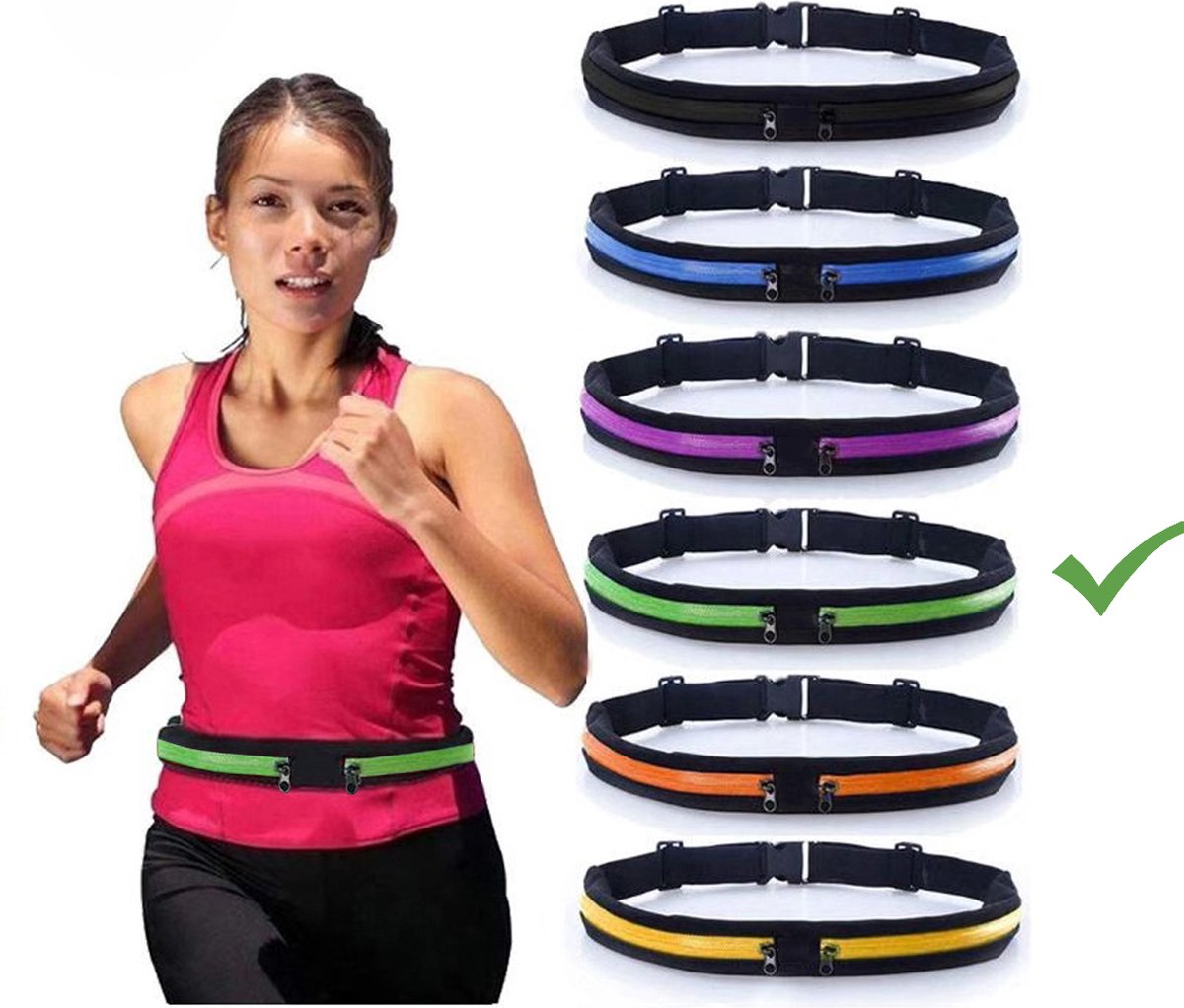 Running Belt - Hardloopband - Sportband - Hardloop Riem Met 2 ...