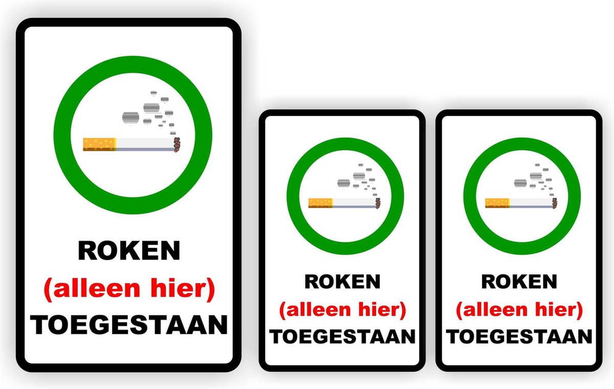 Roken toegestaan sticker set van 3 stickers | bol