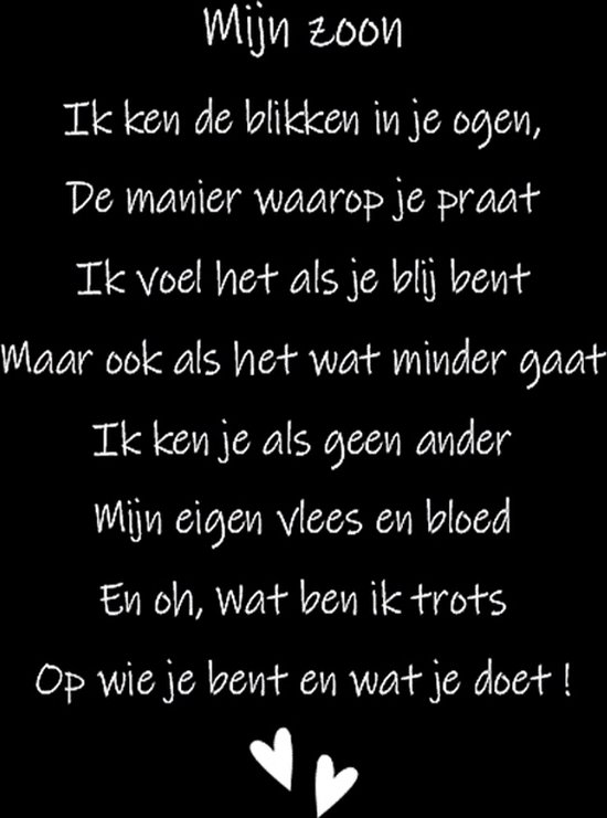 Houten tekstbordje Mijn Zoon - cadeau zoon - cadeau kerst - cadeau ...