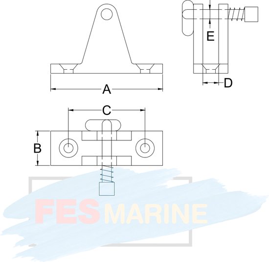 FES Marine RVS buiskapvoet met borgpen recht | bol