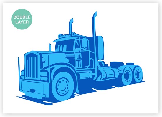 Vrachtwagen sjabloon - 2 lagen kunststof A3 stencil - Kindvriendelijk ...