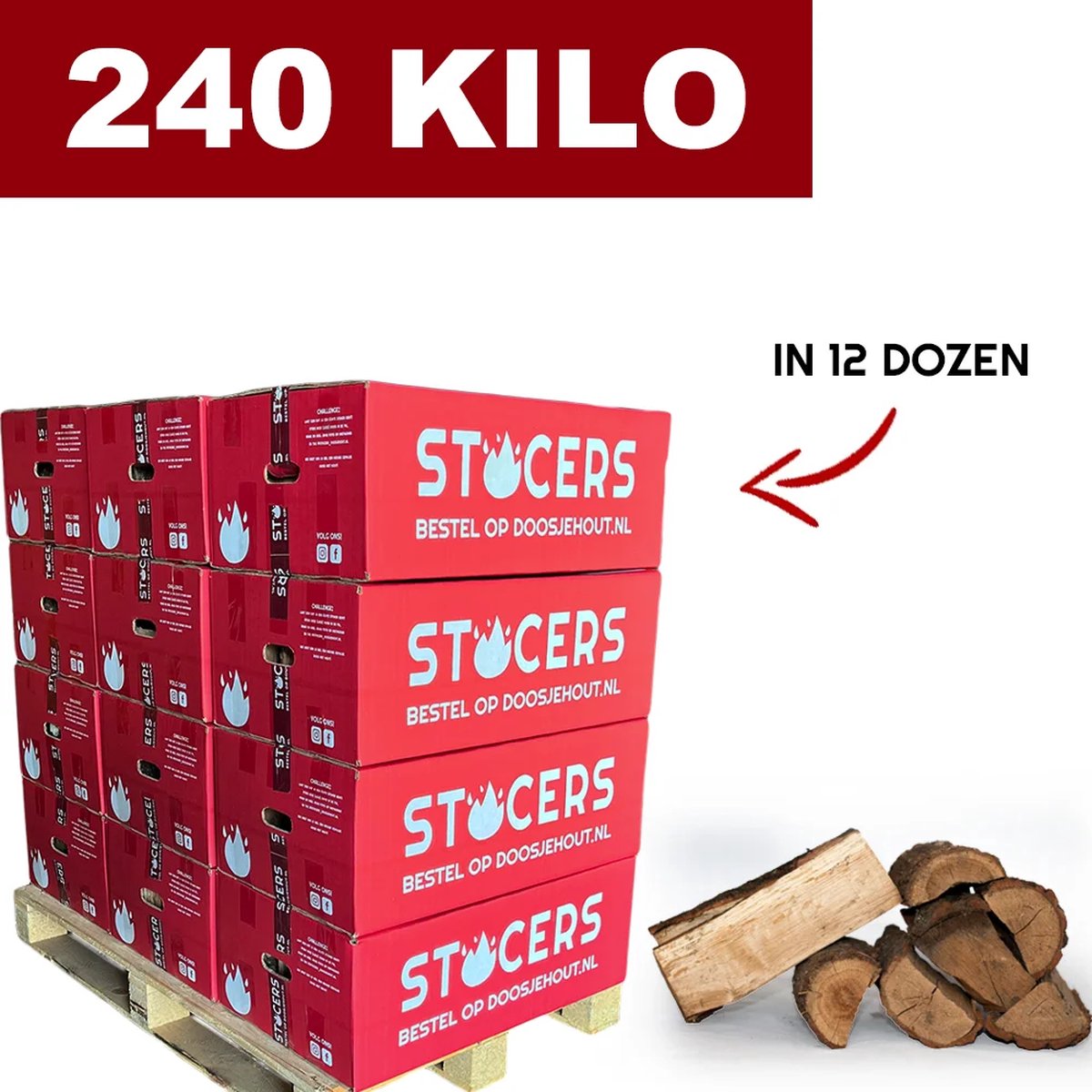 Haardhout eiken 12 dozen x 20 kilogram | brandhout open haard of hout ...