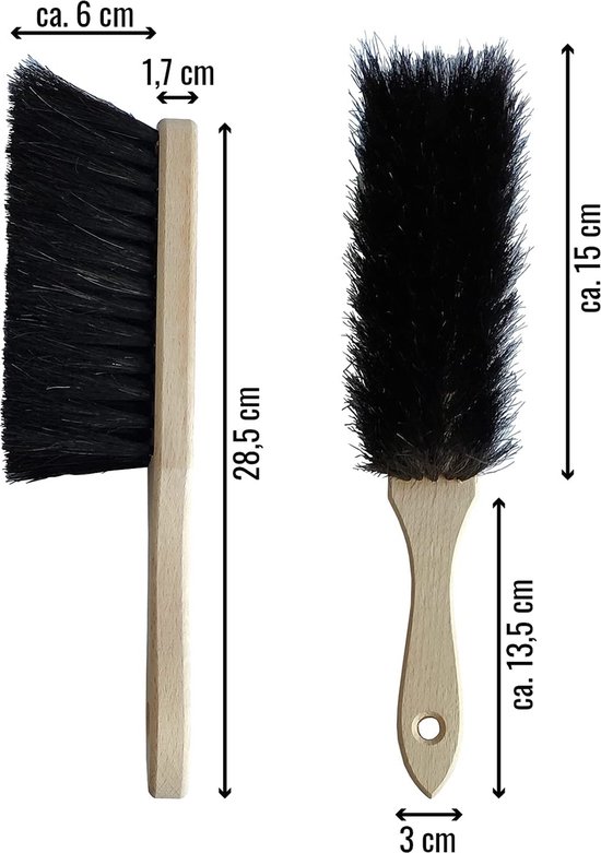 Lead Home 3 stuks handveger van natuurlijk haar, handbezem. | bol