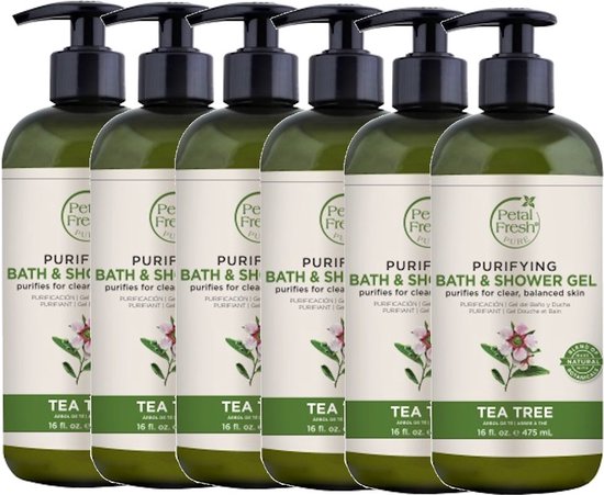 PETAL FRESH - Bath & Shower Gel Tea Tree - 6 Pak - Voordeelverpakking | bol