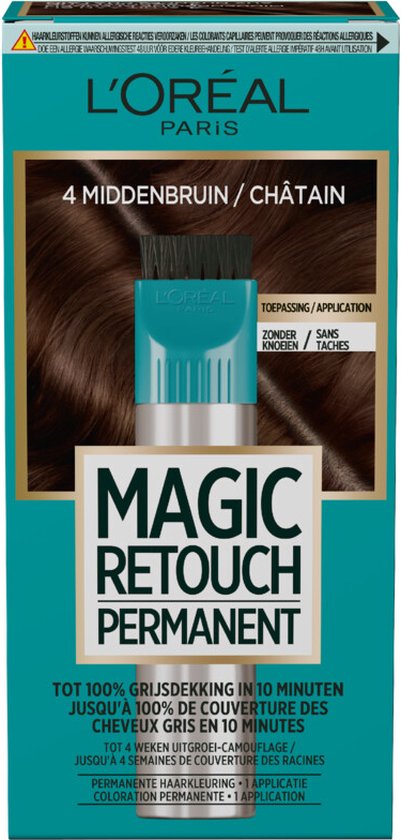L’Oréal Paris Magic Retouch Permanent 4 - Middenbruin - Permanente ...