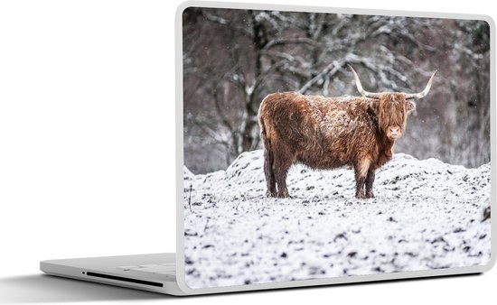 Laptop sticker - 14 inch - Schotse Hooglander - Boom - Sneeuw | bol.com