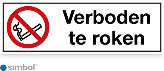 Simbol® - Sticker Verboden te Roken - Niet Roken Stickers - Formaat 5 x ...