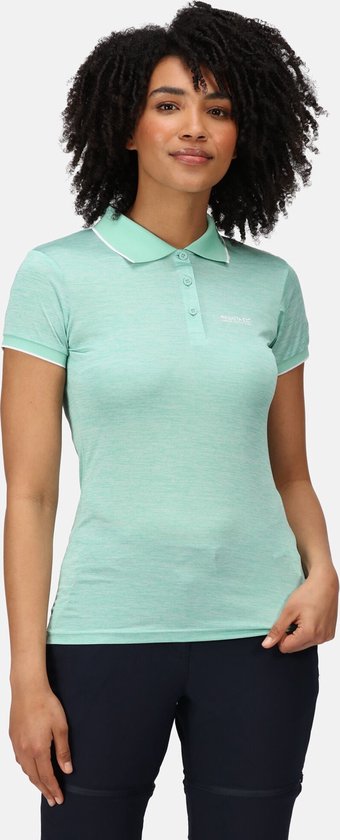 Het Regatta Remex II T-shirt met korte mouwen - dames - sneldrogend - polohals - Groen | bol