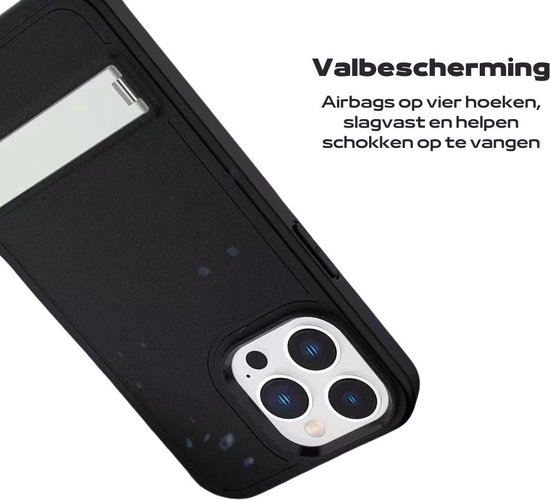 Geschikt voor iPhone 13 Pro - Hoesje met Standaard - Blauw | bol