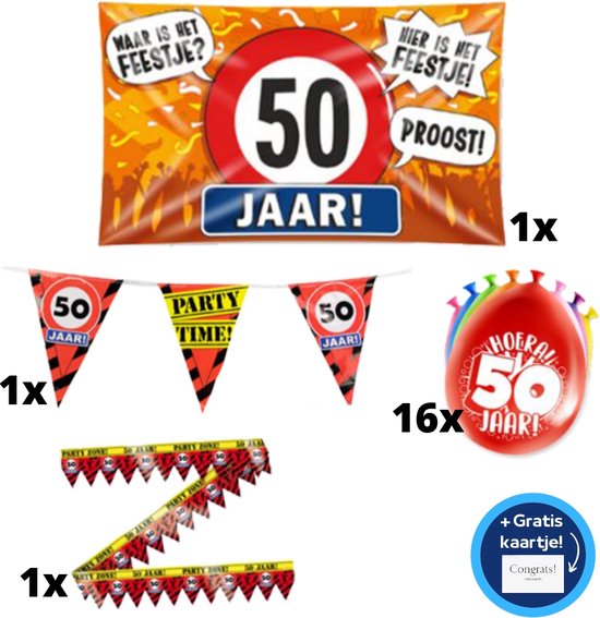50 jaar versiering pakket - Versiering Verjaardag - Versiering 50 Jaar ...