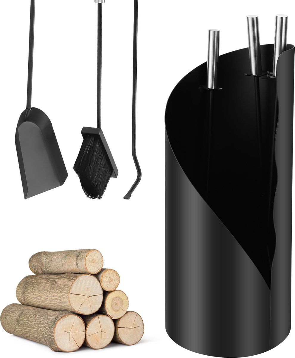 Openhaard set 4 delig zwart – Haardset – Openhaardset – Open haard ...