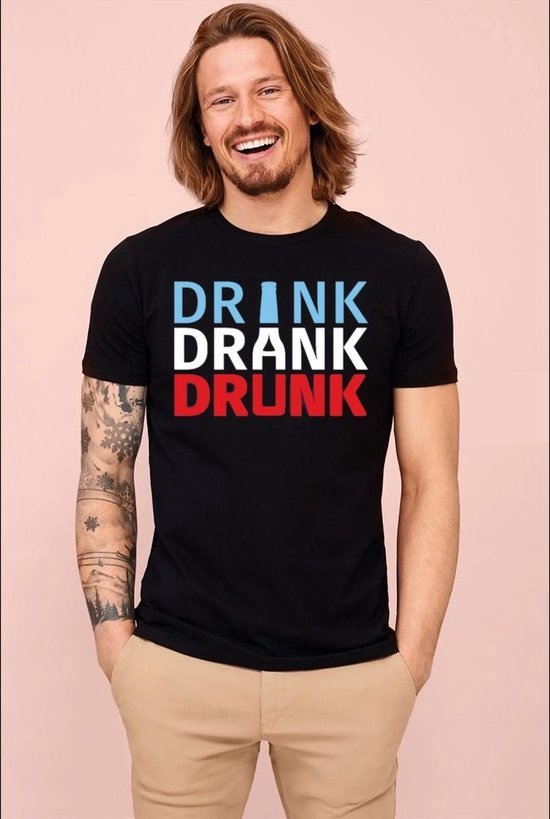 DRINK DRANK DRUNK T-shirt | Shirt Print | Maat XS | Feest | Festival ...