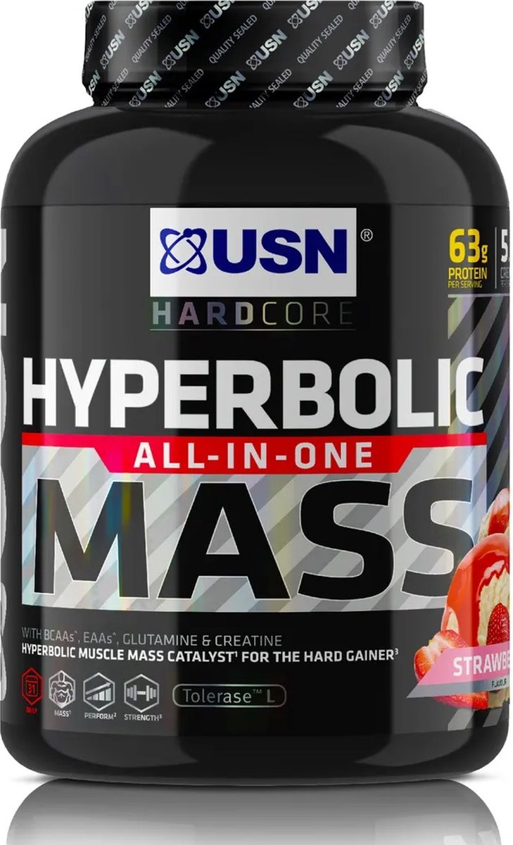 Hyperbolic Mass USN 2 KG - Vanille - Mass Gainer, Weight Gainer Poeder ...