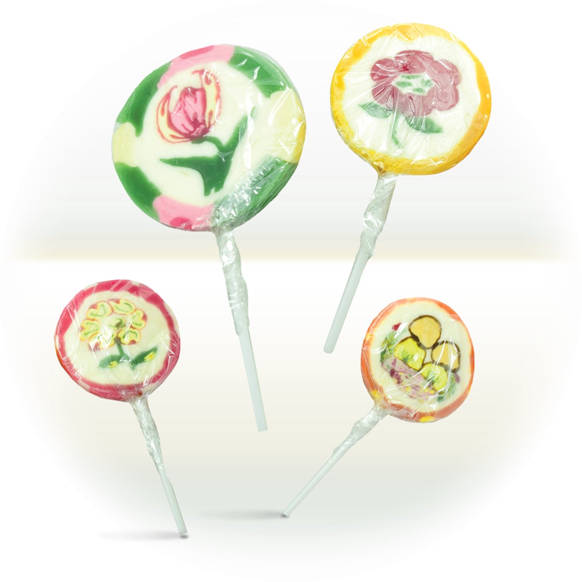 Johny Bee Rock lolly groot 26g - display 40 stuks - bloemen en fruit ...