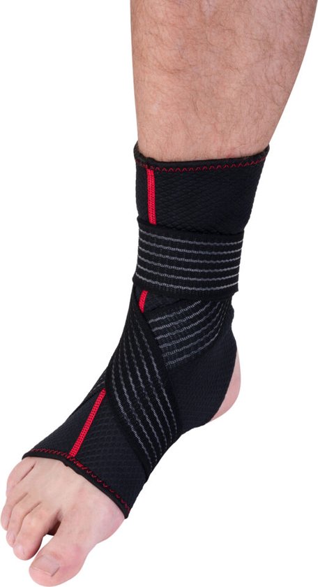 Pure 2 Improve Enkel Brace Neopreen - Zwart/Rood - Unisex - Maat M | bol.