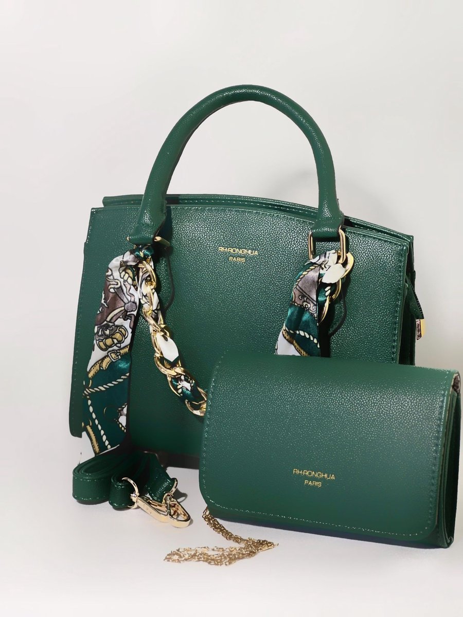 Handtas-Groen-Chain-2 in 1 set-Green-schoudertas | bol.com