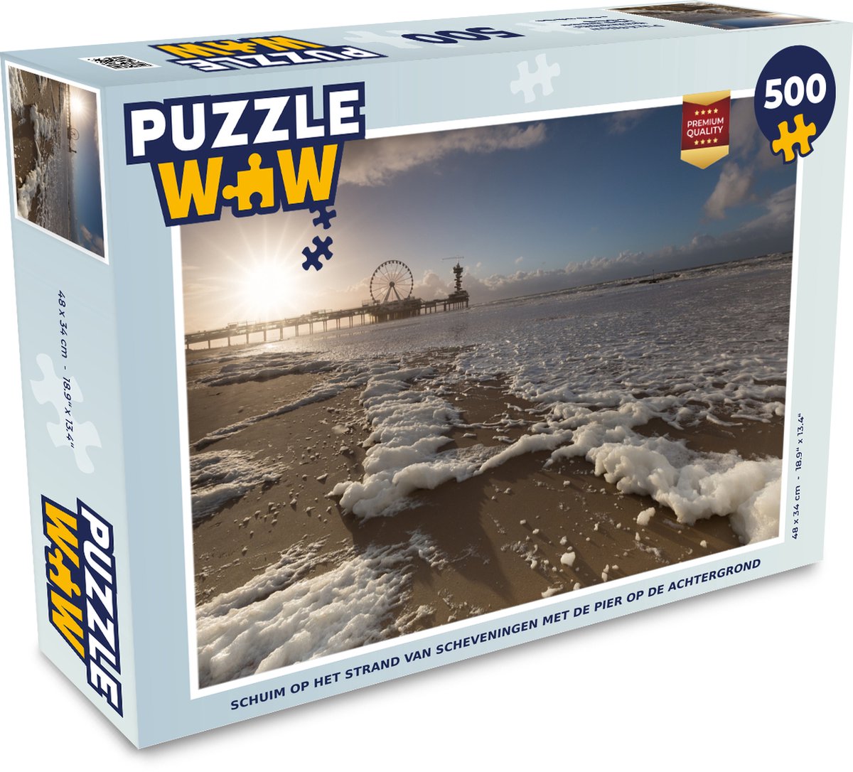 Puzzel Schuim op het strand van Scheveningen met de pier - Legpuzzel ...