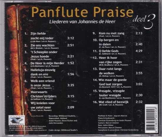 Panflute Praise 3 - Liederen van Johannes de Heer - Jacques Marcus ...