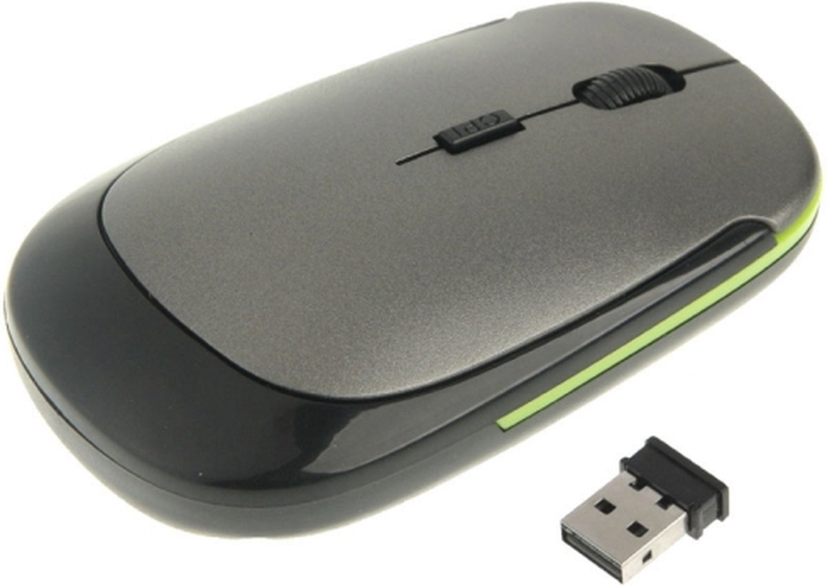 Let op type!! Ultra-dunne draadloze 2.4 GHz Optische USB Muis (grijs ...