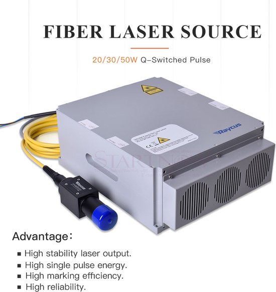 50W Q-Switched Pulse Fiber Laser Bron Uitgang Beschermende Connector ...