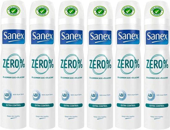Sanex Deodorant Spray Zero % Extra Control [6 x 200ml] | bol.com