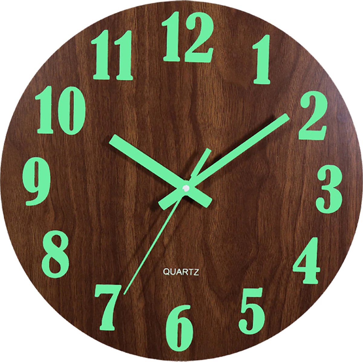 Wandklok – Lichtgevende wandklok – Wandklok modern – Glow in the dark klok – Muurklok... | bol.com