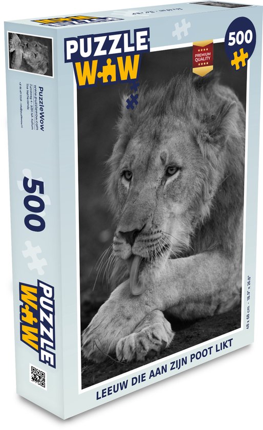 Puzzel Leeuw - Wild - Zwart - Legpuzzel - Puzzel 500 stukjes | bol