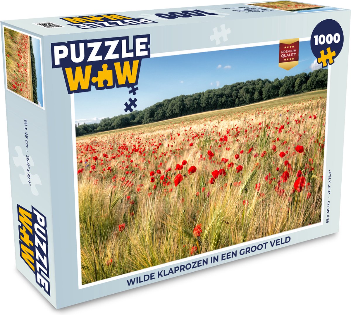 Puzzel Wilde Klaprozen in een groot veld - Legpuzzel - Puzzel 1000 ...