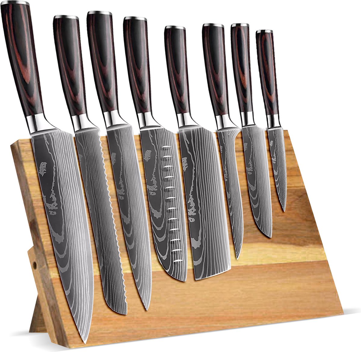 BBQ Meating® 8 delige Professionele Messenset met Blok – Messenblok ...