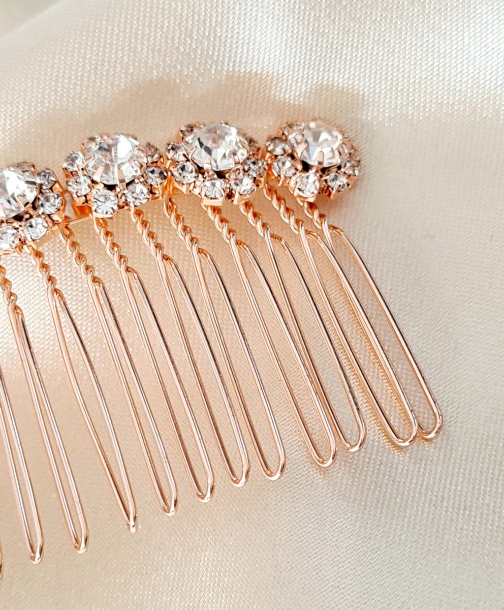 Goudkleurige Haarkam Crystal - Insteekkam 8,9X5 CM Parels- Mooie ...