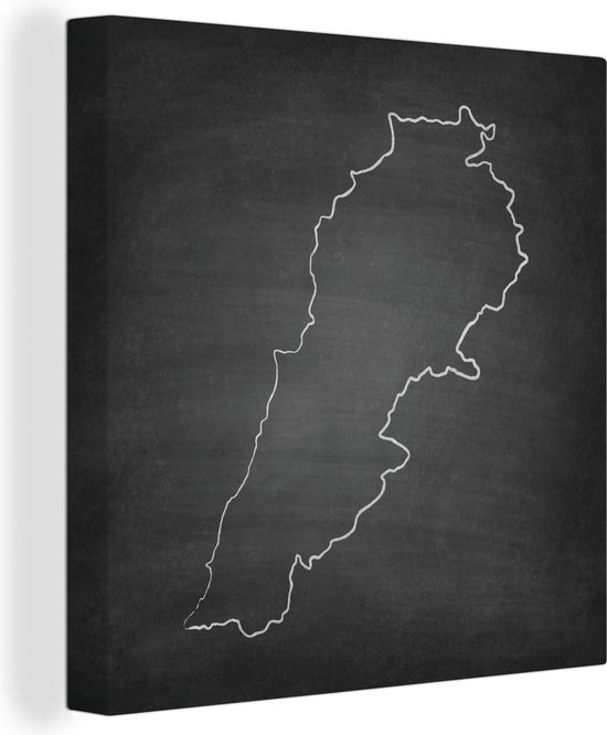 Illustration de la carte du Liban sur une toile tableau 20x20 cm ...