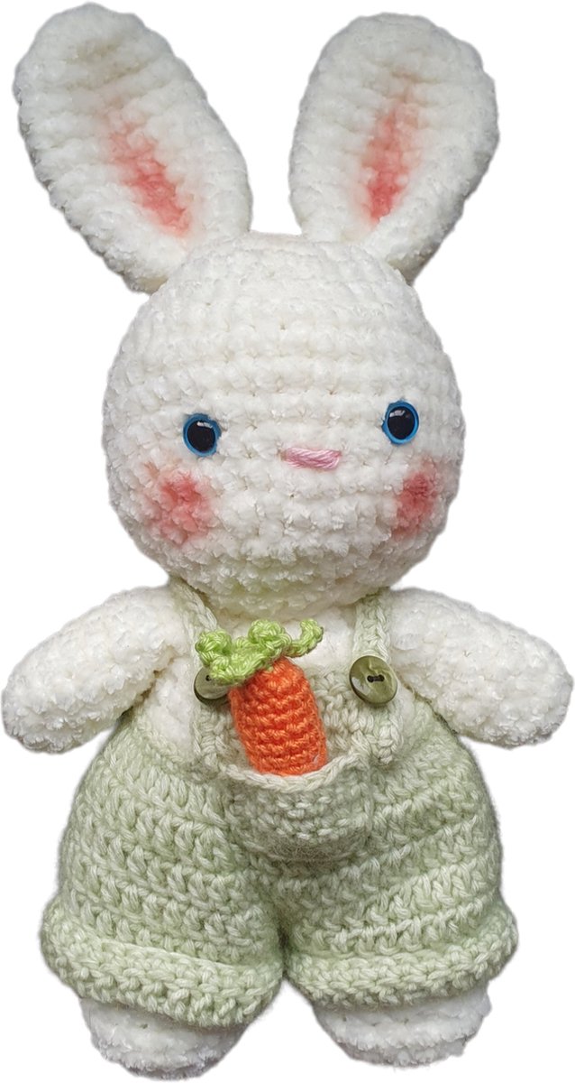 Konijn Gehaakte Pop - Rabbit - Met Wortel - Maat 30 x 17 cm. | bol.com