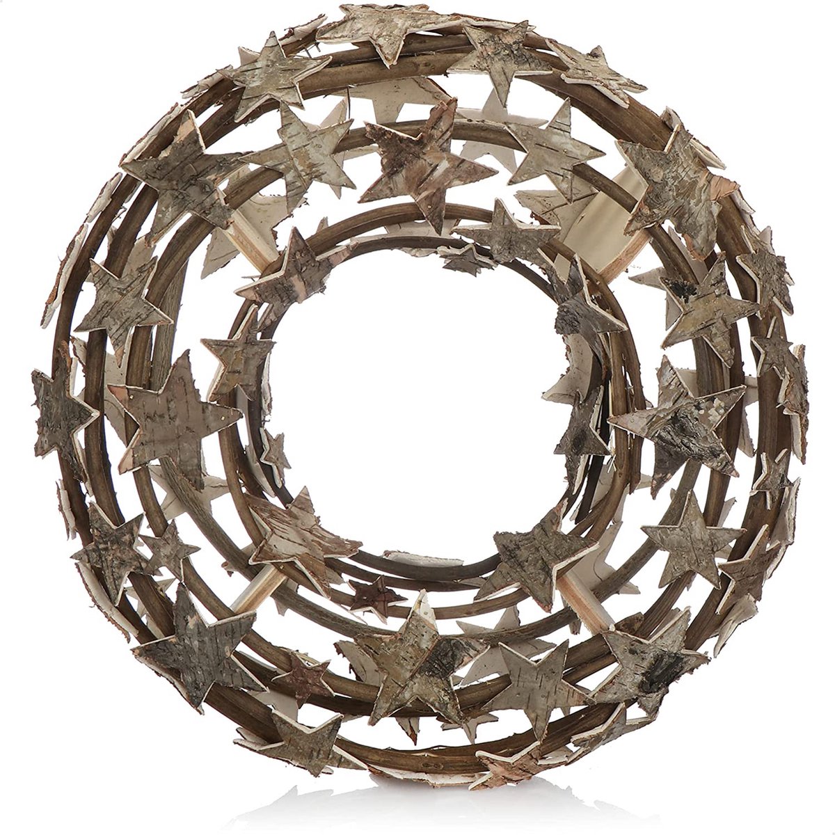 couronne de vigne avec étoiles, couronne de table décorative faite de ...