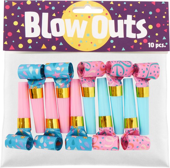 10 Stuks - Roltongen - Feesttoeter - FSC® Gecertificeerd Papier - Blauw ...