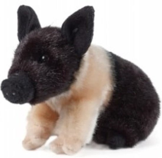 Living Nature Knuffel - varken - zwart met roze - pluche - biggetje ...