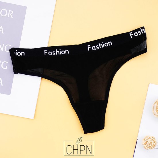 String - Fashion string - G-string - Sexy string - Lingerie - L - Zwart ...