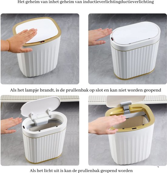 Anhichef Sensor Prullenbak - 9 Liter Afvalemmer - Vuilnisbak met ...