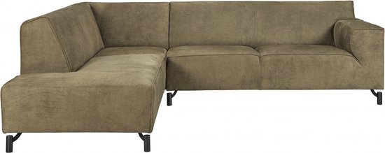 hoekbank Stevert - microvezel - Groen - 267 x 80 x 217 cm (BxHxD) | bol.com