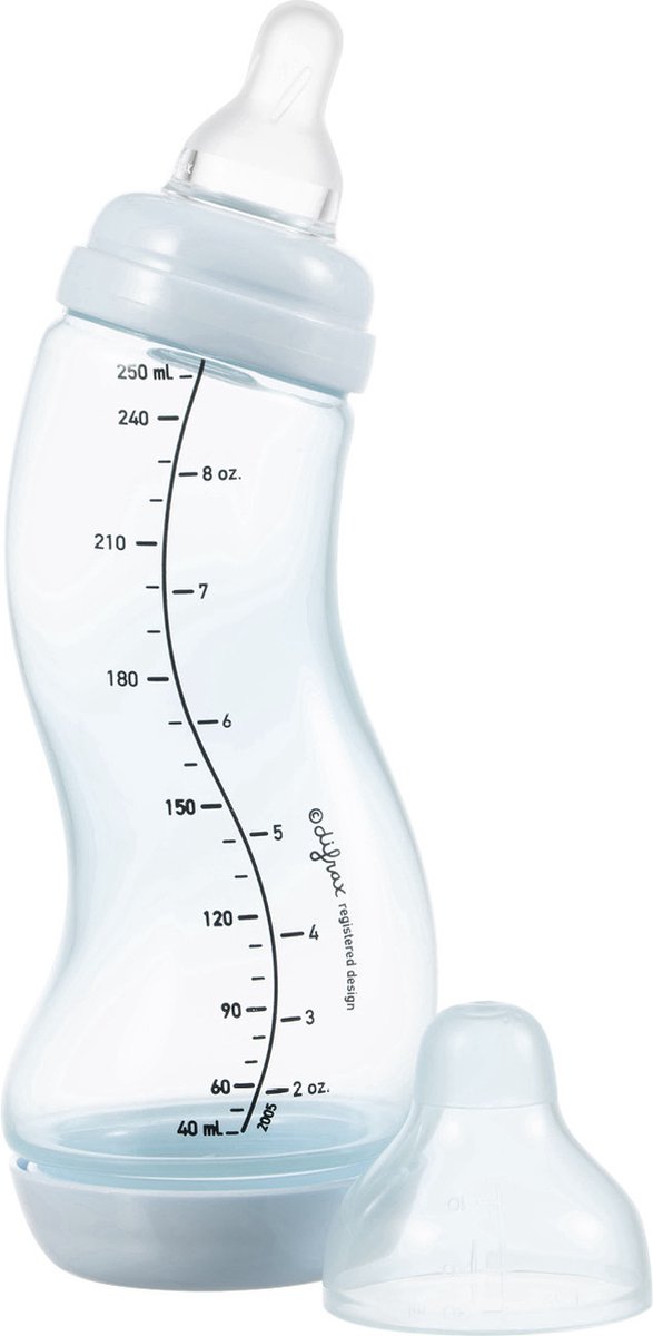 Difrax - S-Fles Natural - Babyfles Blauw- 0+ maanden - 250ml | bol.com