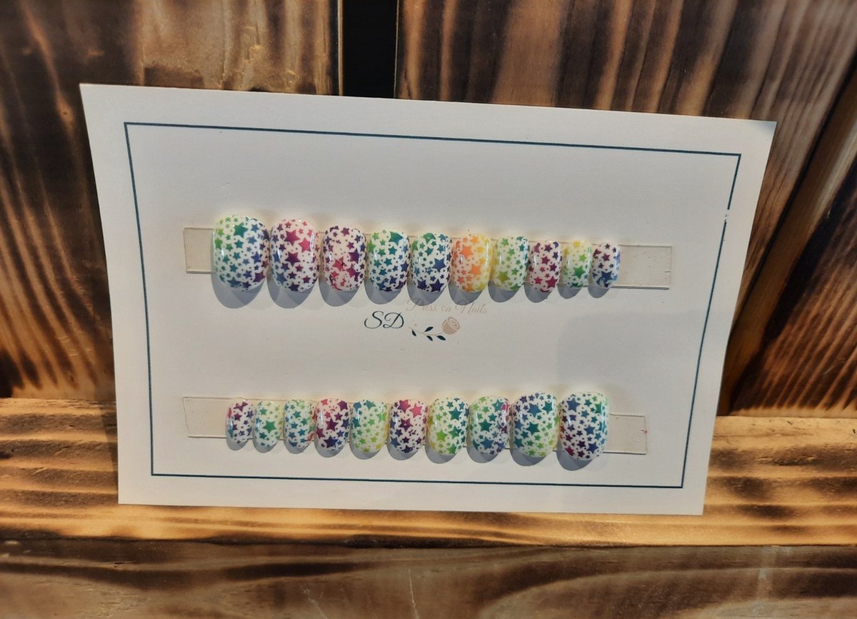 SD Press on Nails - B-Series - Plaknagels - Gelnagels - Handgemaakt - 20 stuks - B62 -... | bol.com