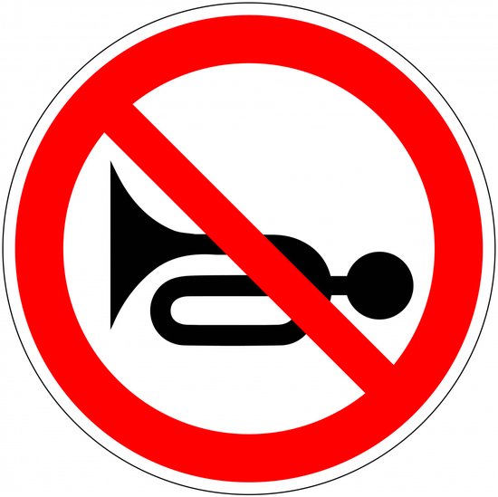 Verboden te toeteren sticker 50 mm - 10 stuks per kaart | bol