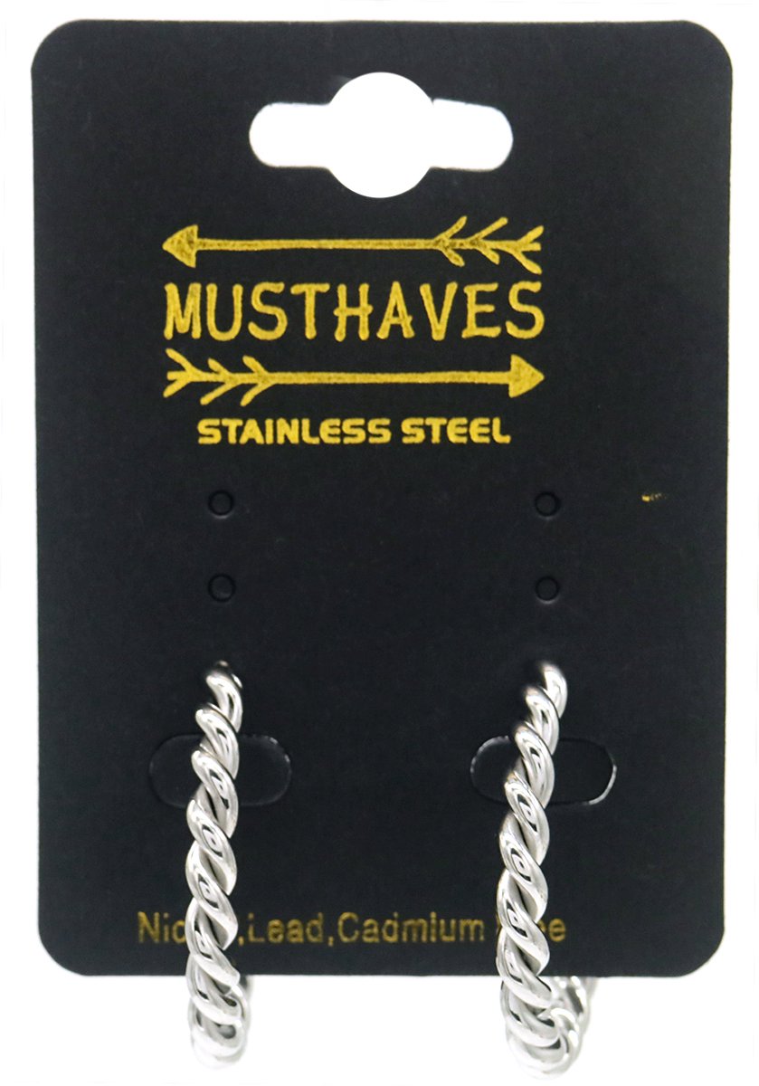 Oorbellen Gedraaid - Oorringen - RVS - 2,5 cm - Zilverkleurig | bol.com