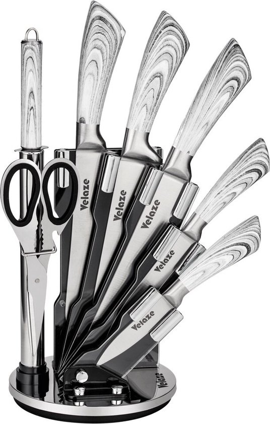 Polaza® 8-delige Keukenset - Messenblok - Messensets - Messenset Met ...