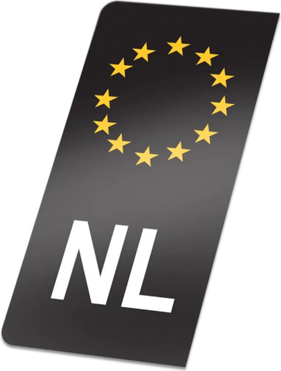 Zwarte NL Sticker Kentekenplaat - Set van 2 stickers | bol