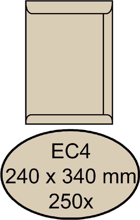 Envelop quantore akte ec4 240x340 120gr cremekraft | Doos a 250 stuk | bol