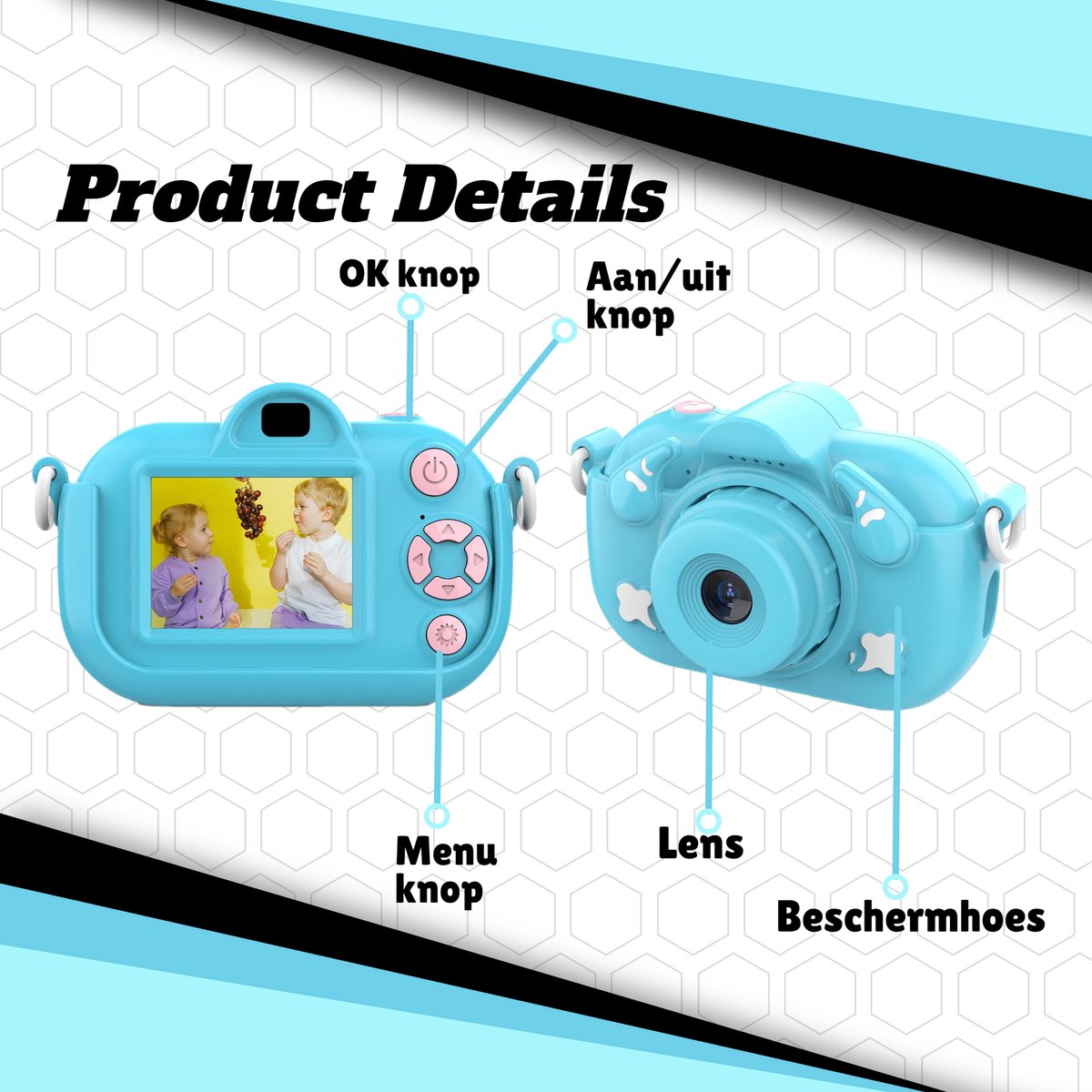 Digitale Kindercamera Vitasy - HD 1080p - Blauw - Kinder Camera ...